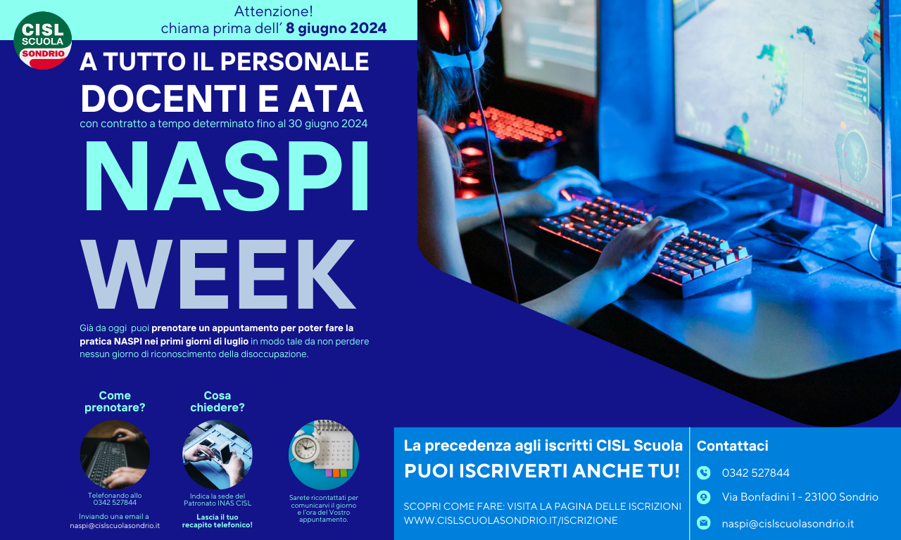 NASPI WEEK | Cisl Scuola Sondrio
